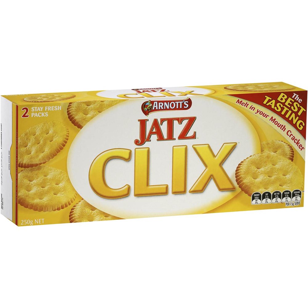 BISCUIT JATZ CLIX 250GM(18) ARNOTTS 250GM(18) ARNOTTS - Superior Foods