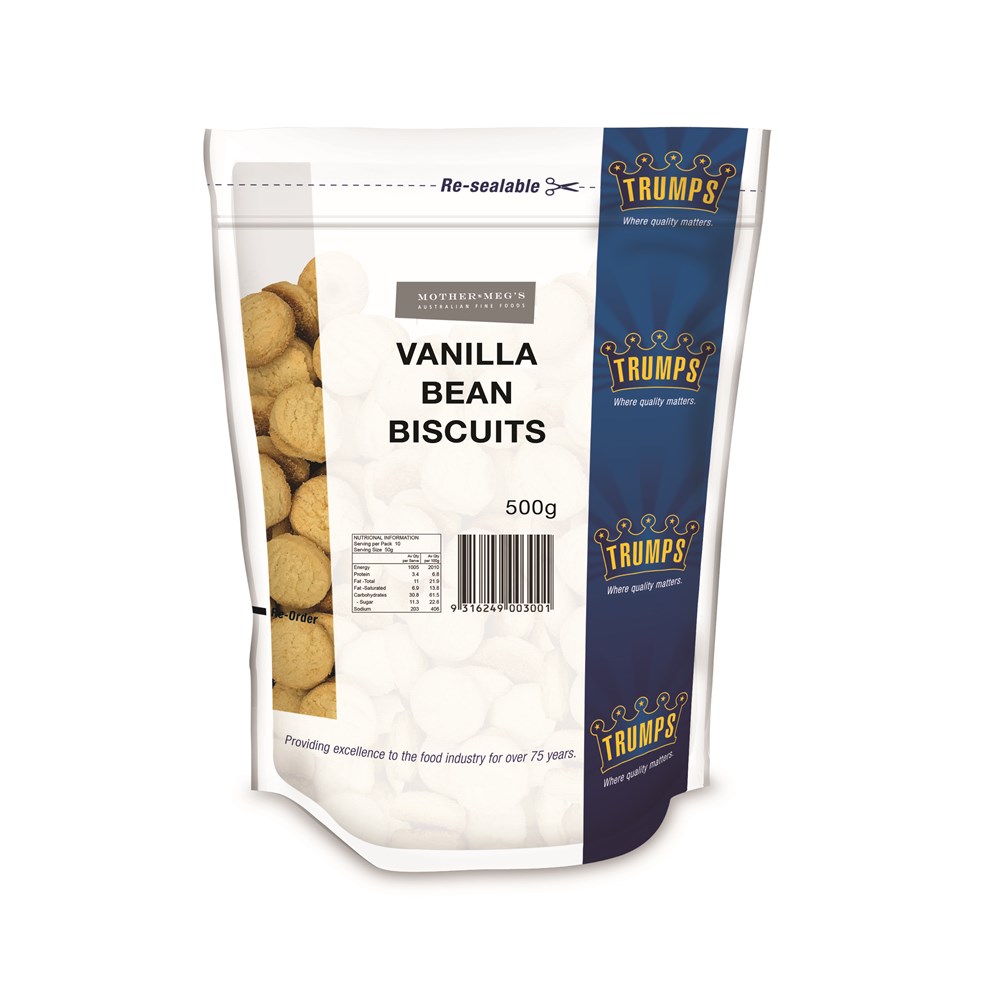 BISCUITS VANILLA BEAN 500GM(8) #VMMVB500 MOTHER MEGS TRUMPS - Superior ...