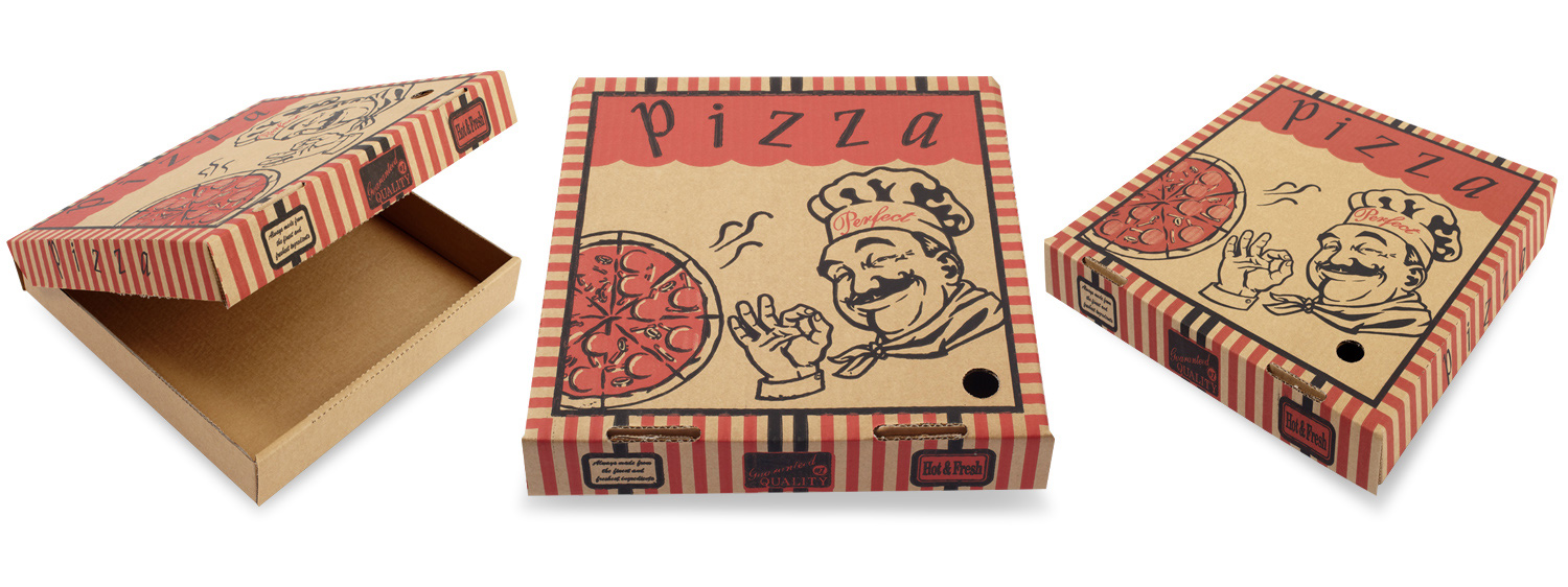 PIZZA BOX 10" FLAT BROWN 50S 50S - Superior Foods
