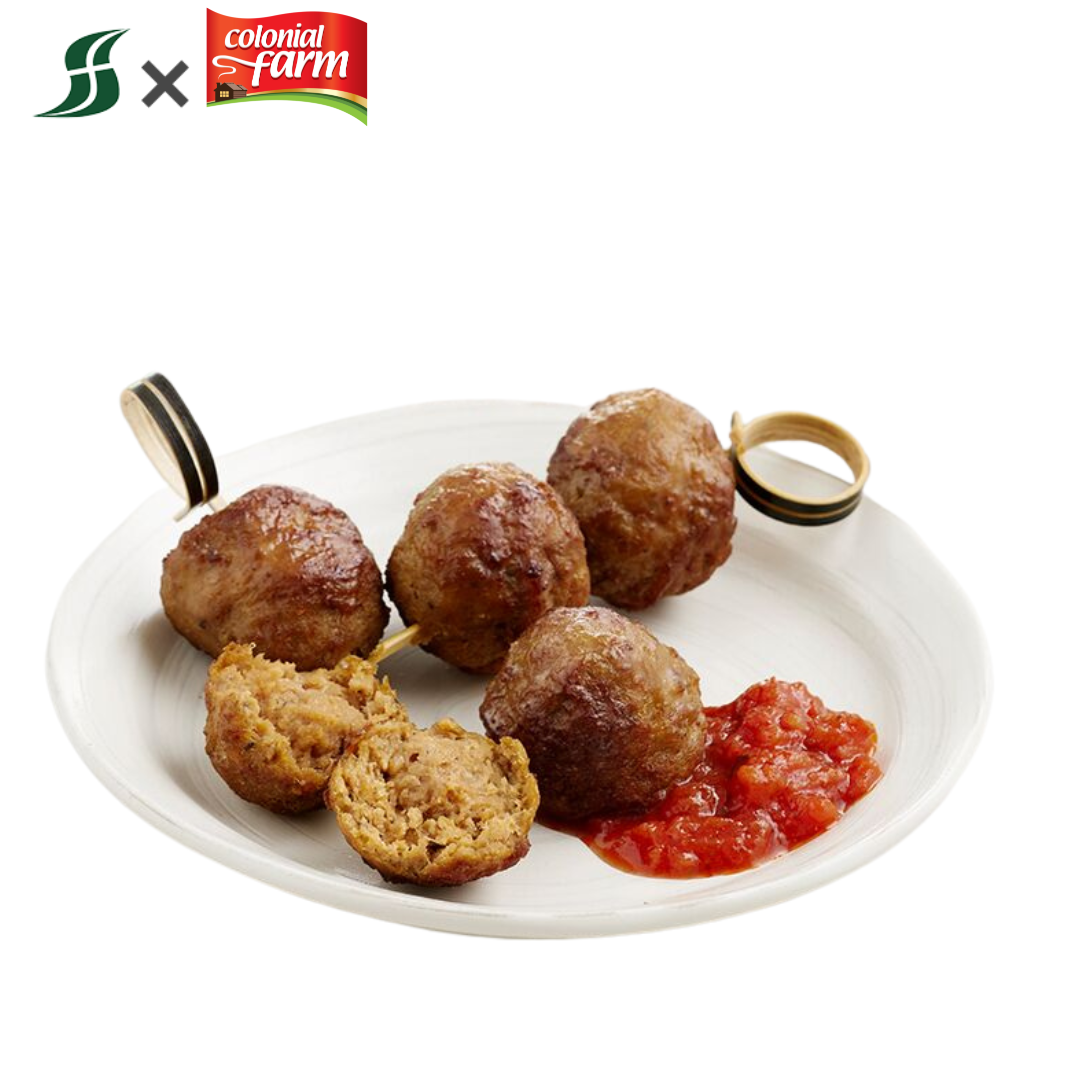 MEATBALLS BEEF FULLY COOKED 1KG(5) COLONIAL FARM 1KG(5) COLONIAL FARM ...