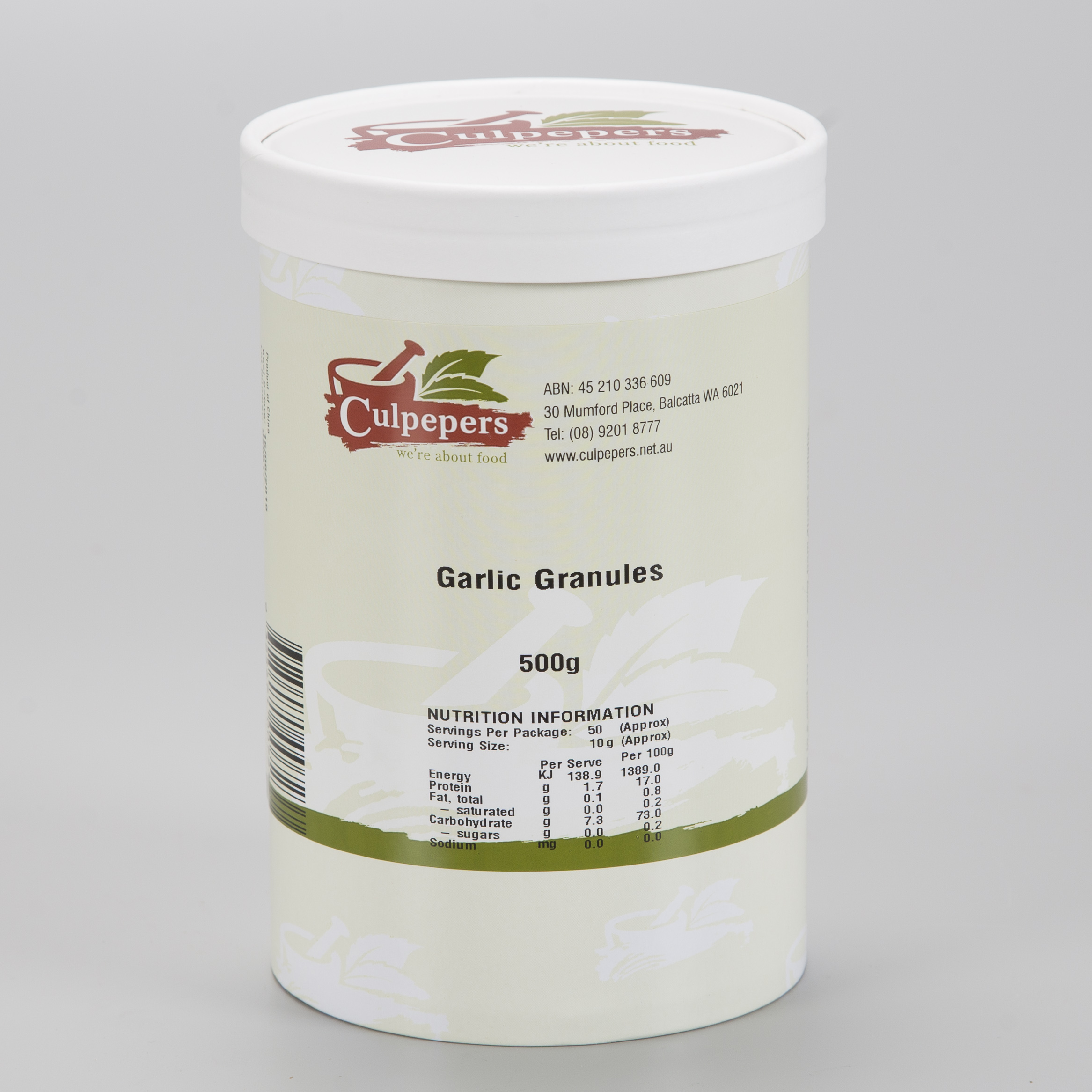 GARLIC GRANULES 500GM(6) #CGARGRAN500 CULPEPERS - Superior Foods ...