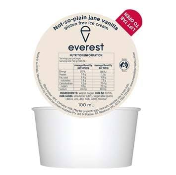 ICECREAM DIXIE CUP VANILLA GF (72 X 100ML) EVEREST (72 X 100ML) EVEREST ...
