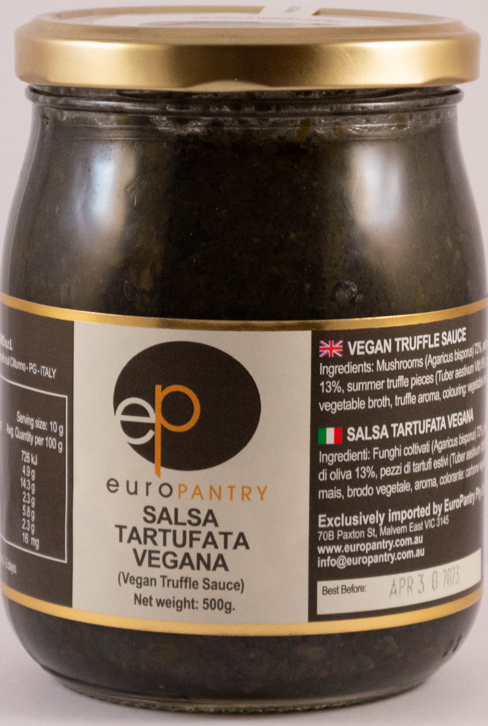 SAUCE TRUFFLE 8% VEGAN 500GM EUROPANTRY - Superior Foods - Superior Foods