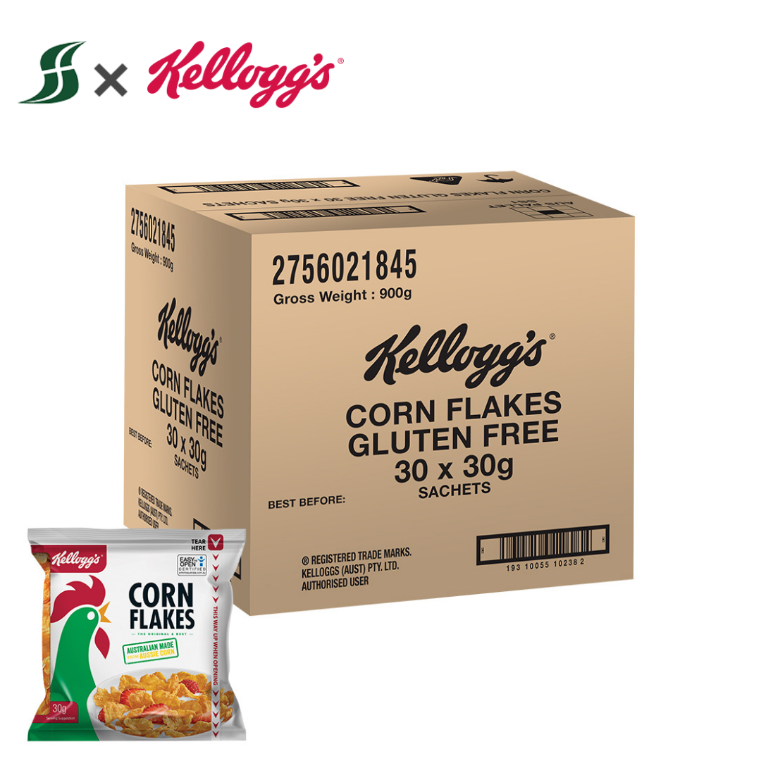 CEREAL CORNFLAKES GLUTEN FREE PC SACHET (30 X 30GM) KELLOGGS PC SACHET ...