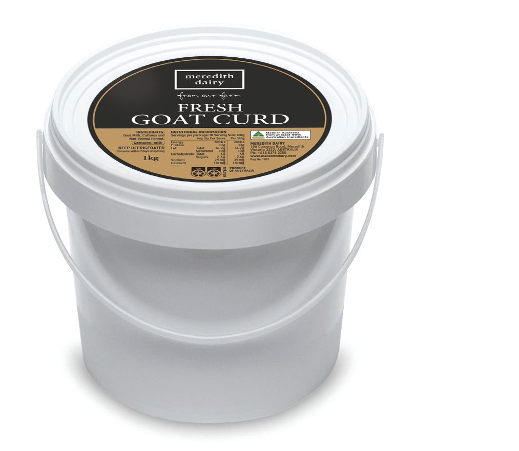 CHEESE GOAT CURD 1KG (6) # G01 MEREDITH DAIRY - Superior Foods ...