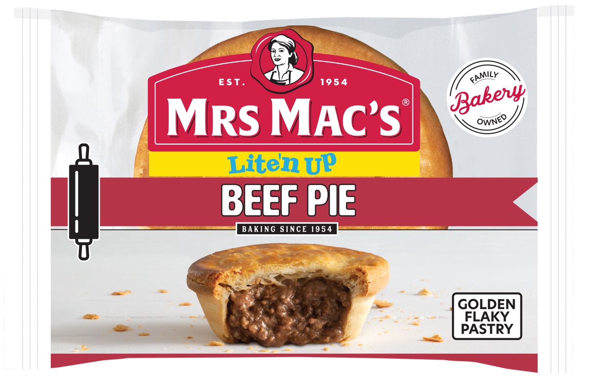 PIE BEEF LITE'N UP (12 X 175GM) #13701 MRS MACS - Superior Foods ...