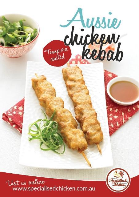 KEBABS CHICKEN TEMPURA AUSSIE (30 X 120GM) #401 SPECIALISED CHICKEN (30 ...