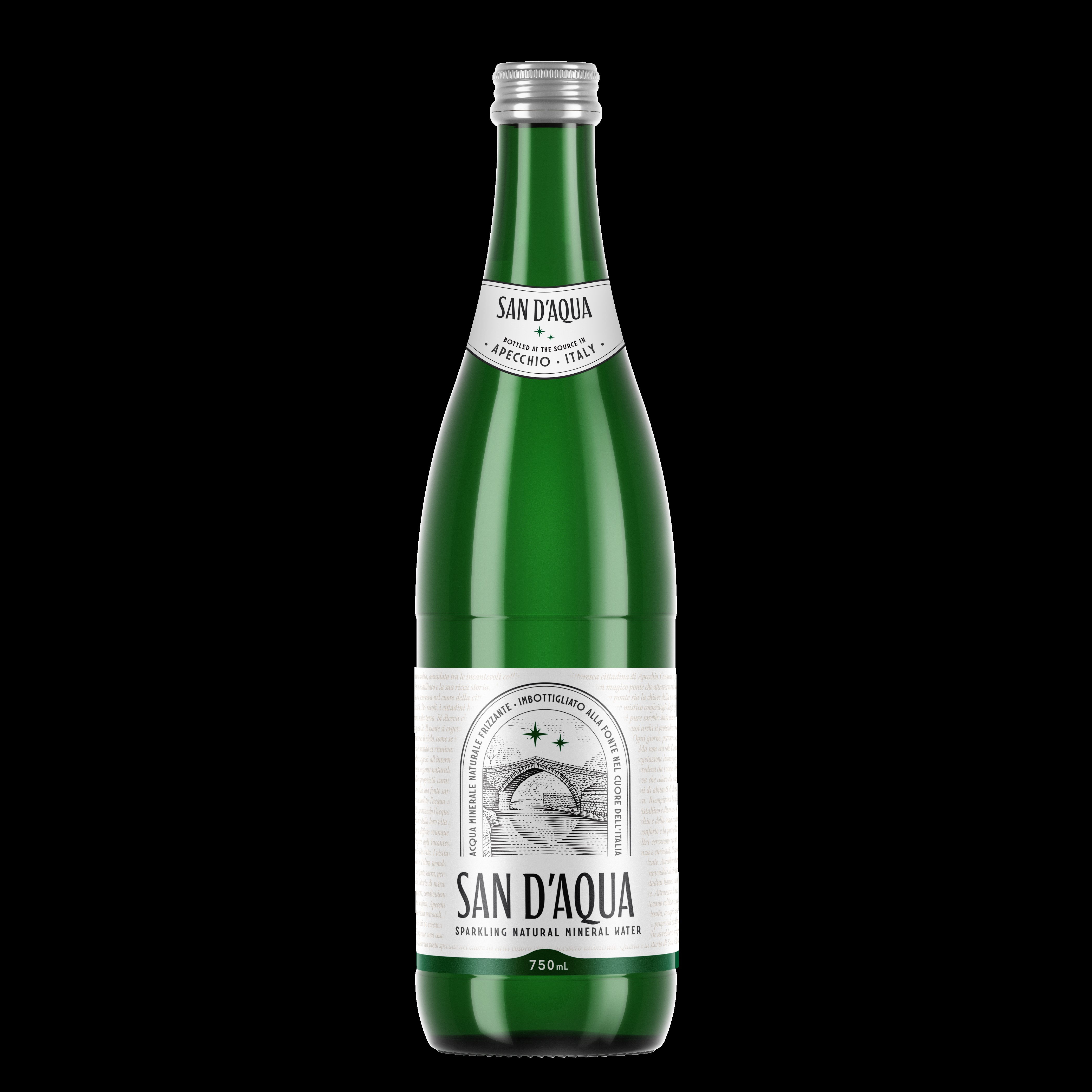 WATER SPARKLING MINERAL (12 X 750ML) # 30160 SAN D'AQUA - - Superior Foods
