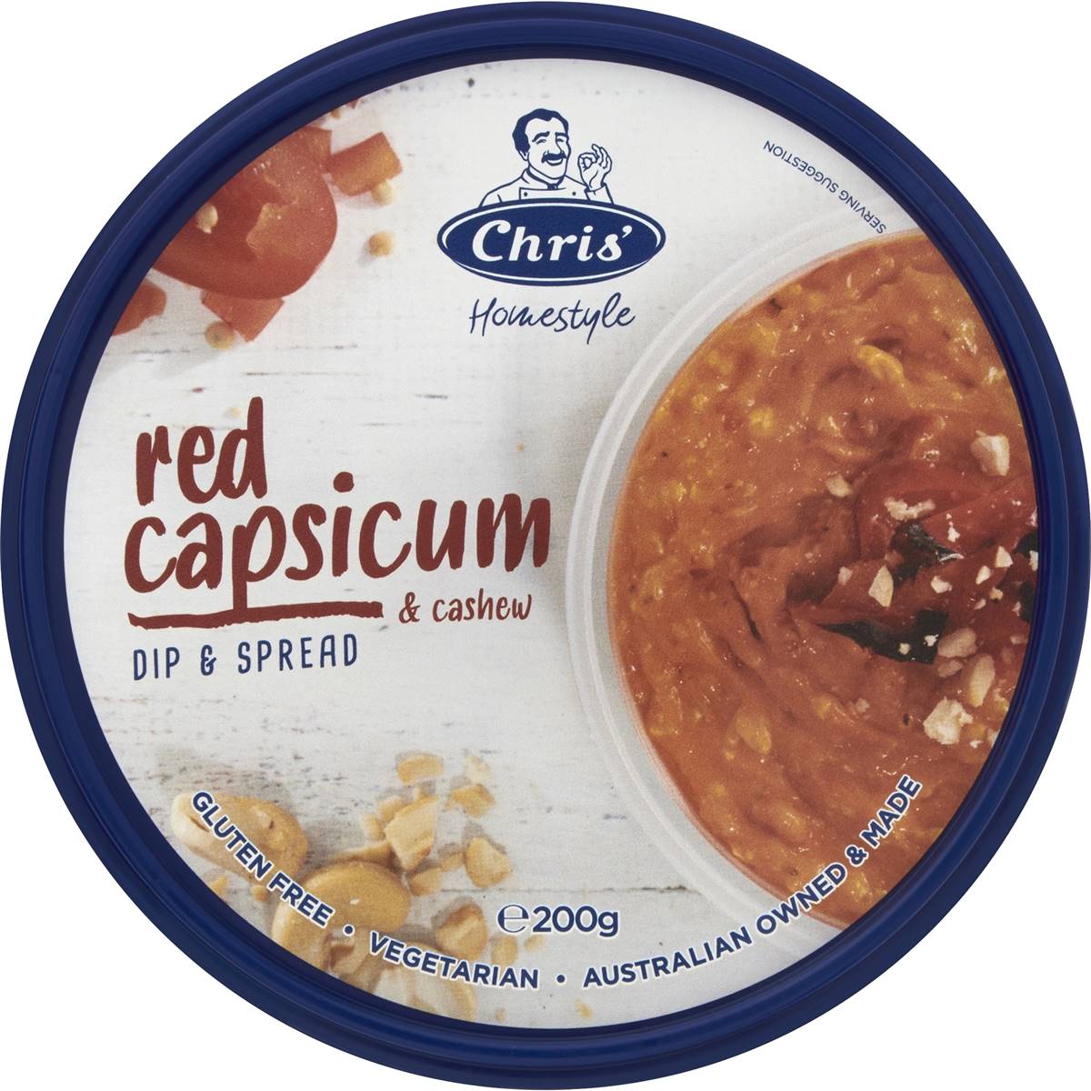 DIP HOMESTYLE RED CAPSICUM & CASHEW (8 X 200GM) # 7889 CHRIS'S ...