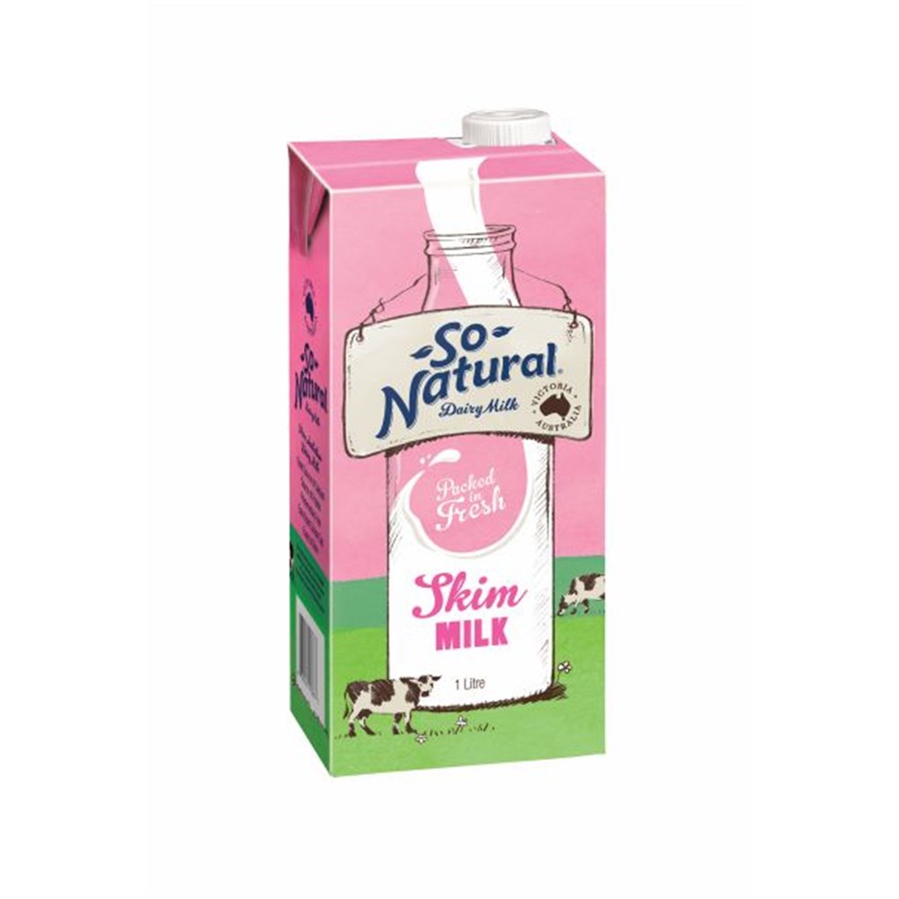 MILK SKIM UHT (RED/BROWN) (12 X 1LT) # 11263 SO NATURAL - Superior ...