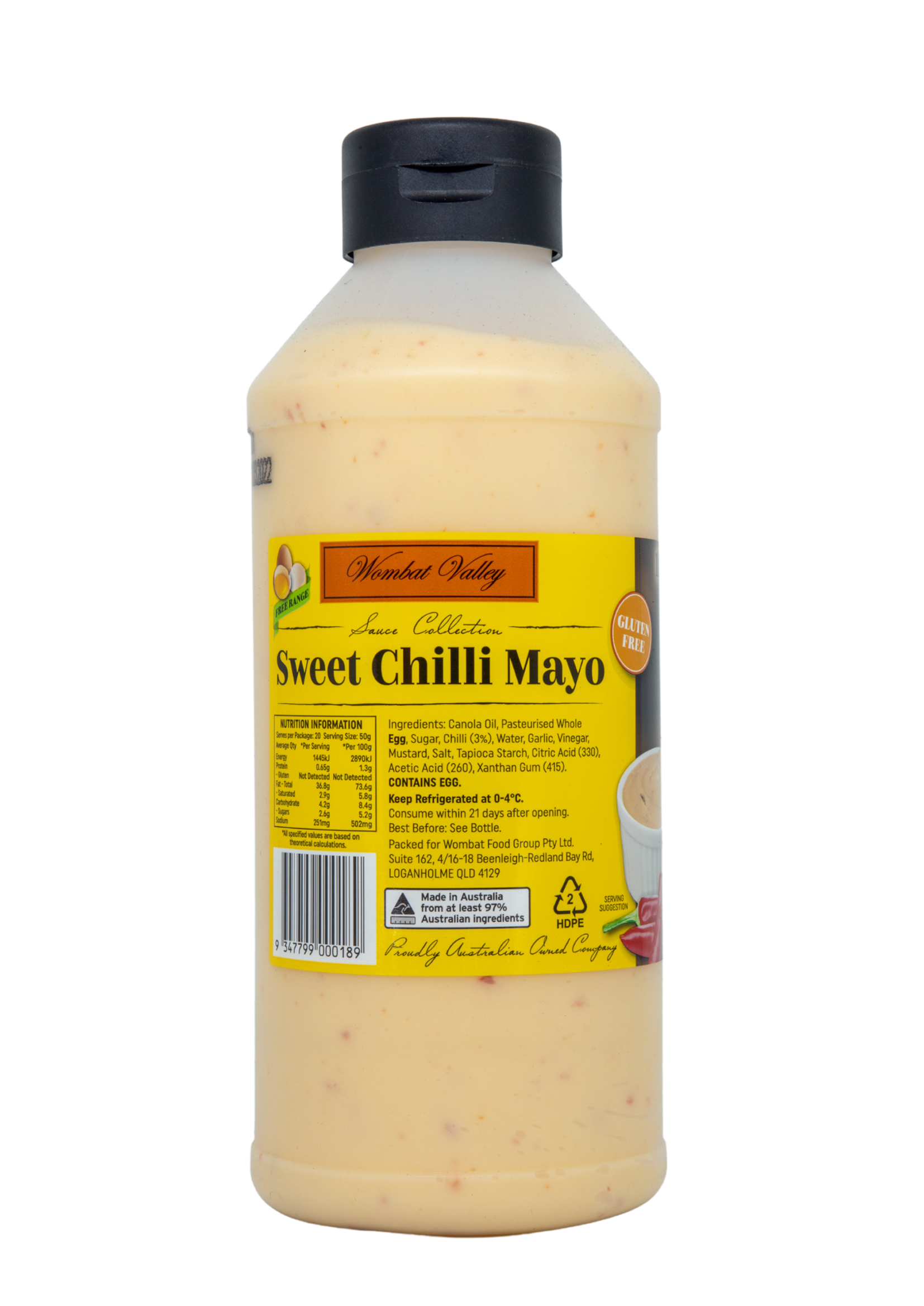 MAYONNAISE SWEET CHILLI SQUEEZE 1KG (6) # SWCS01 WOMBAT VALLEY FOODS ...