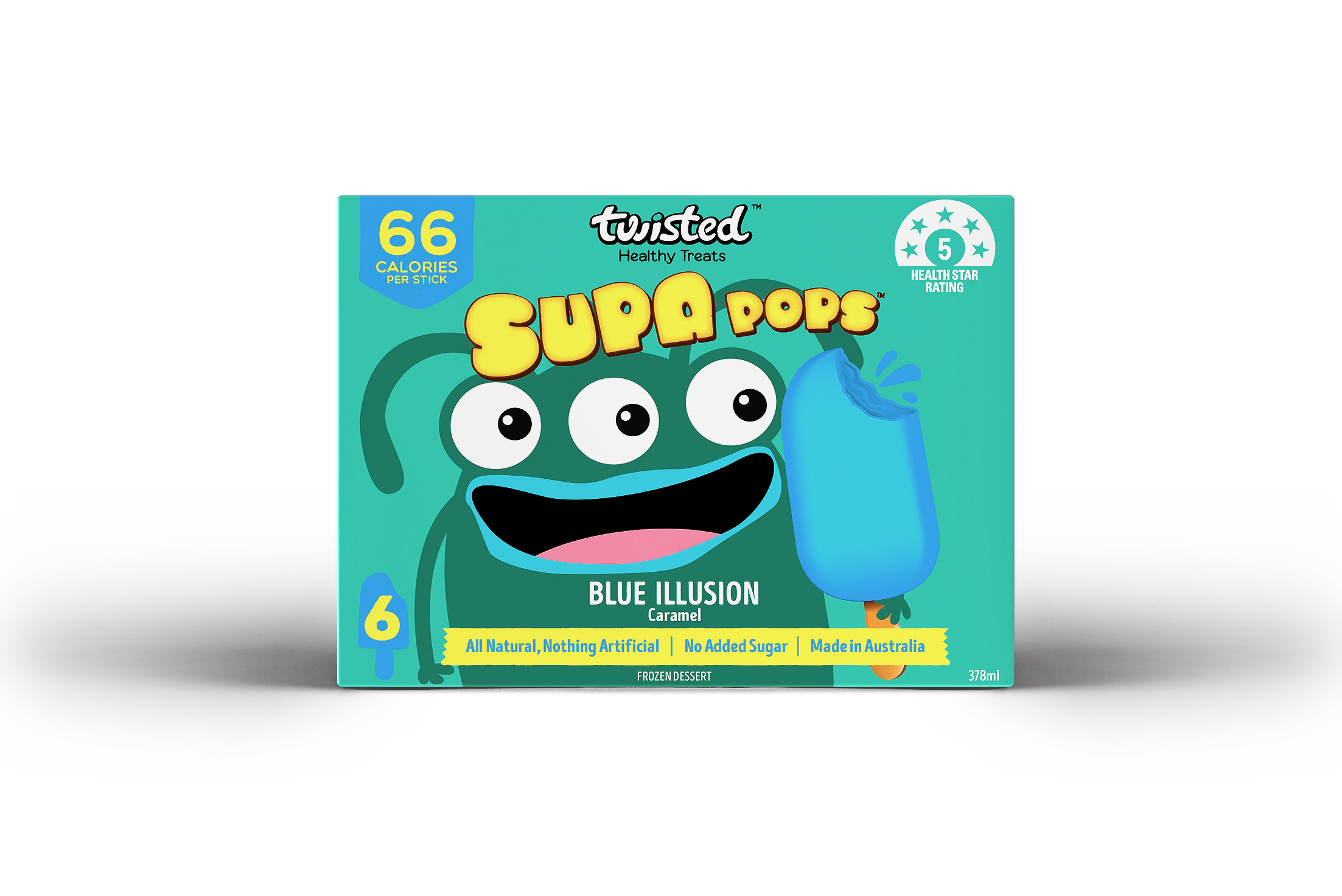 SUPA POPS BLUE ILLUSION (6 X 6 X 63ML) # SP004 TWISTED HEALTHY TREATS ...