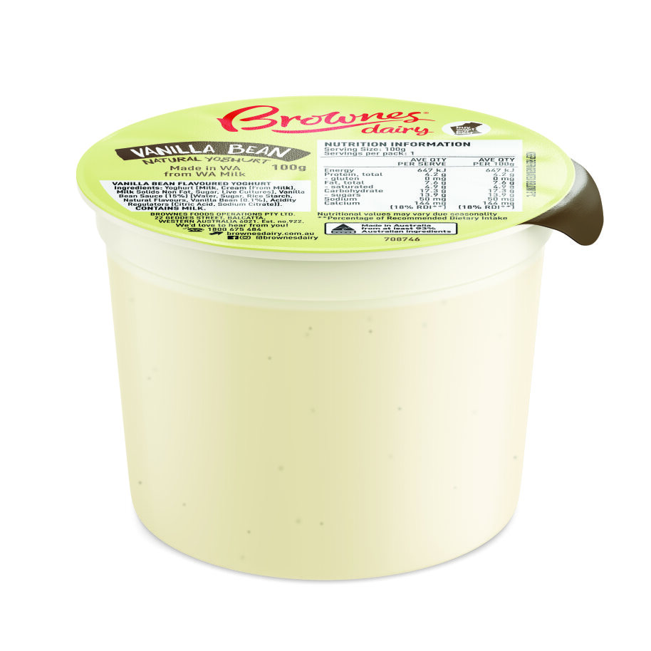 YOGHURT VANILLA BEAN TRAD 100GM #88519 BROWNES - Superior Foods ...