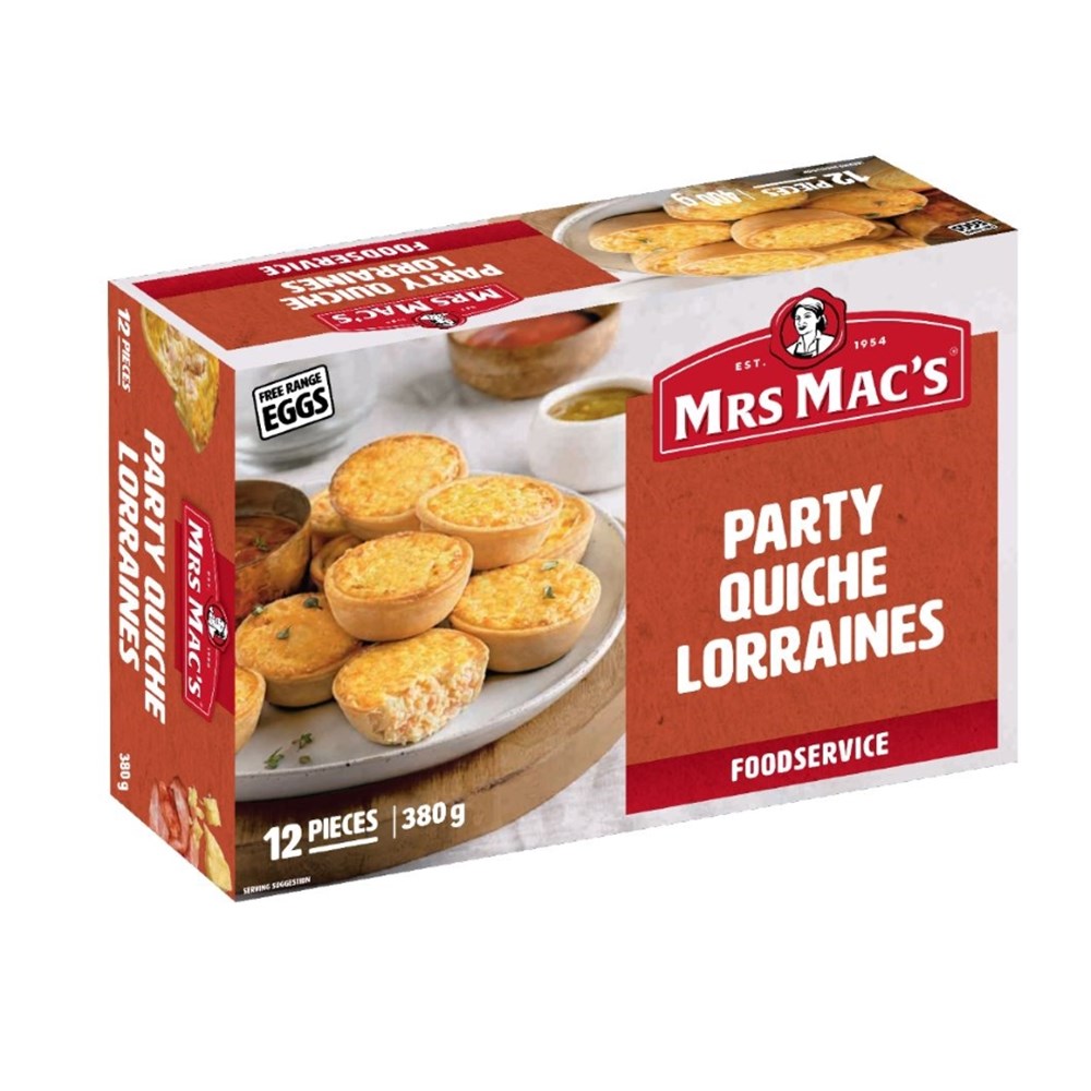 QUICHE PARTY FS LORRAINE (8 X 12 X 50GM) #18169 MRS MACS - Superior ...